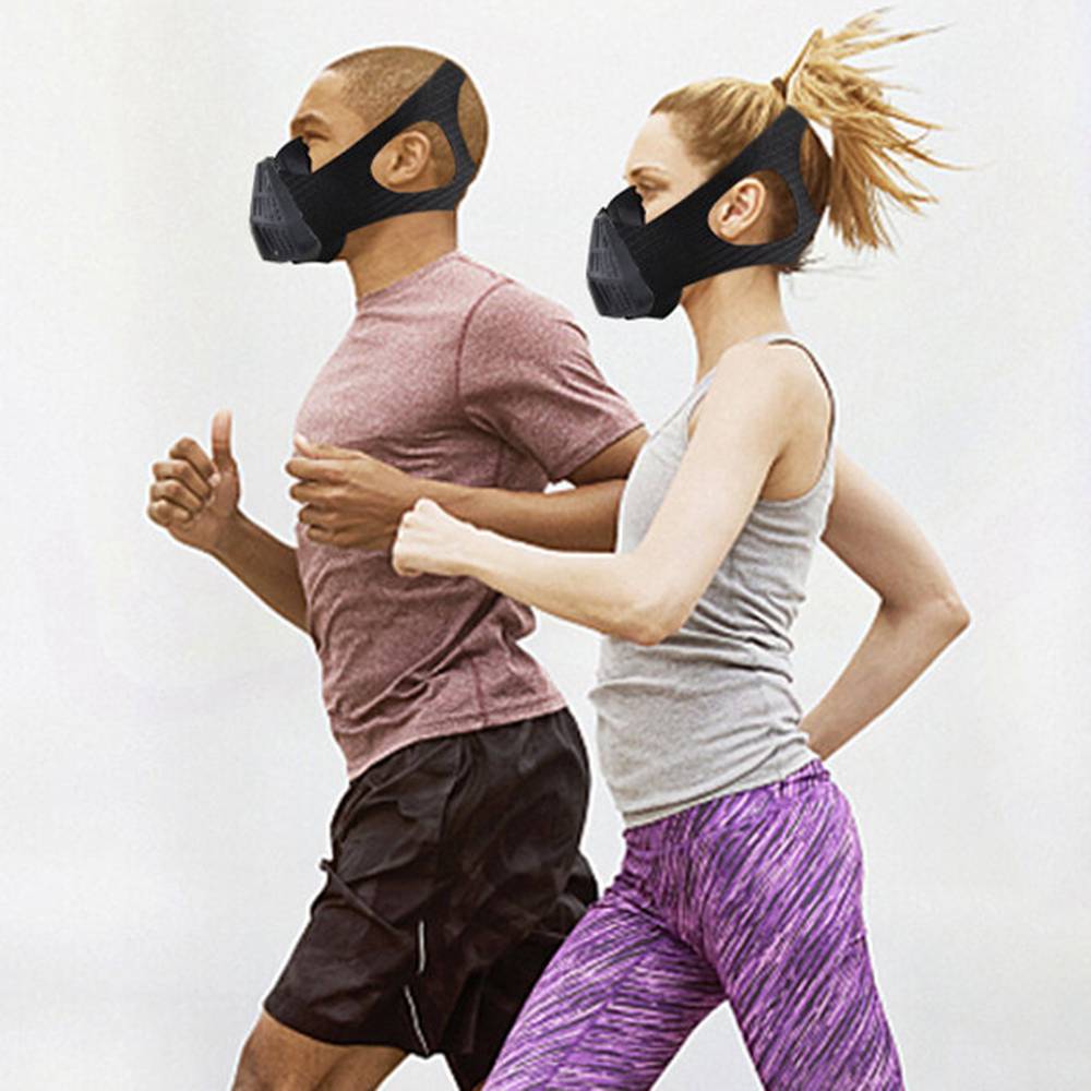 Running Fitness Mask 6 Inhaling Resistance Levels Black