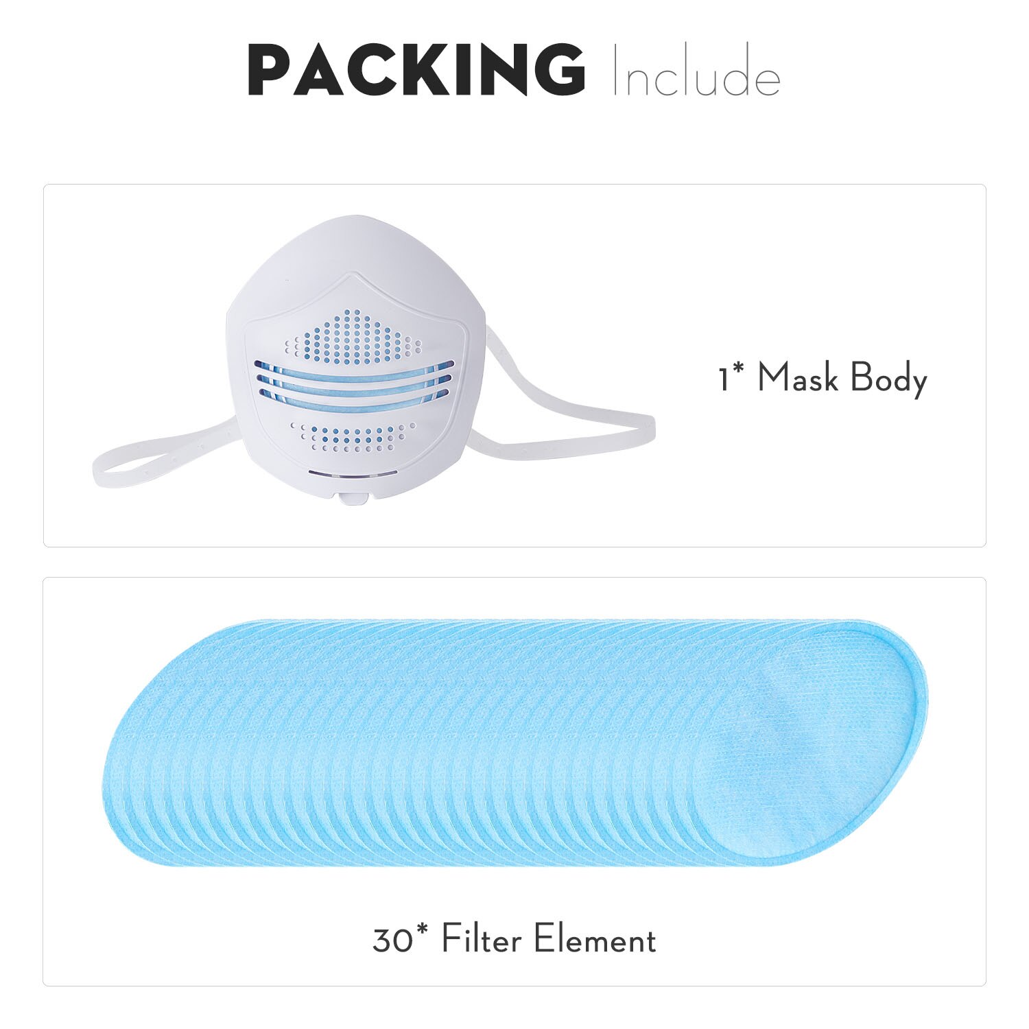 3PCS Reusable Washable Multi-Function Air Filter Mask White