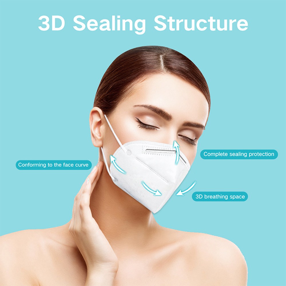 20PCS KN95 Hanging Ear Protective Mask White