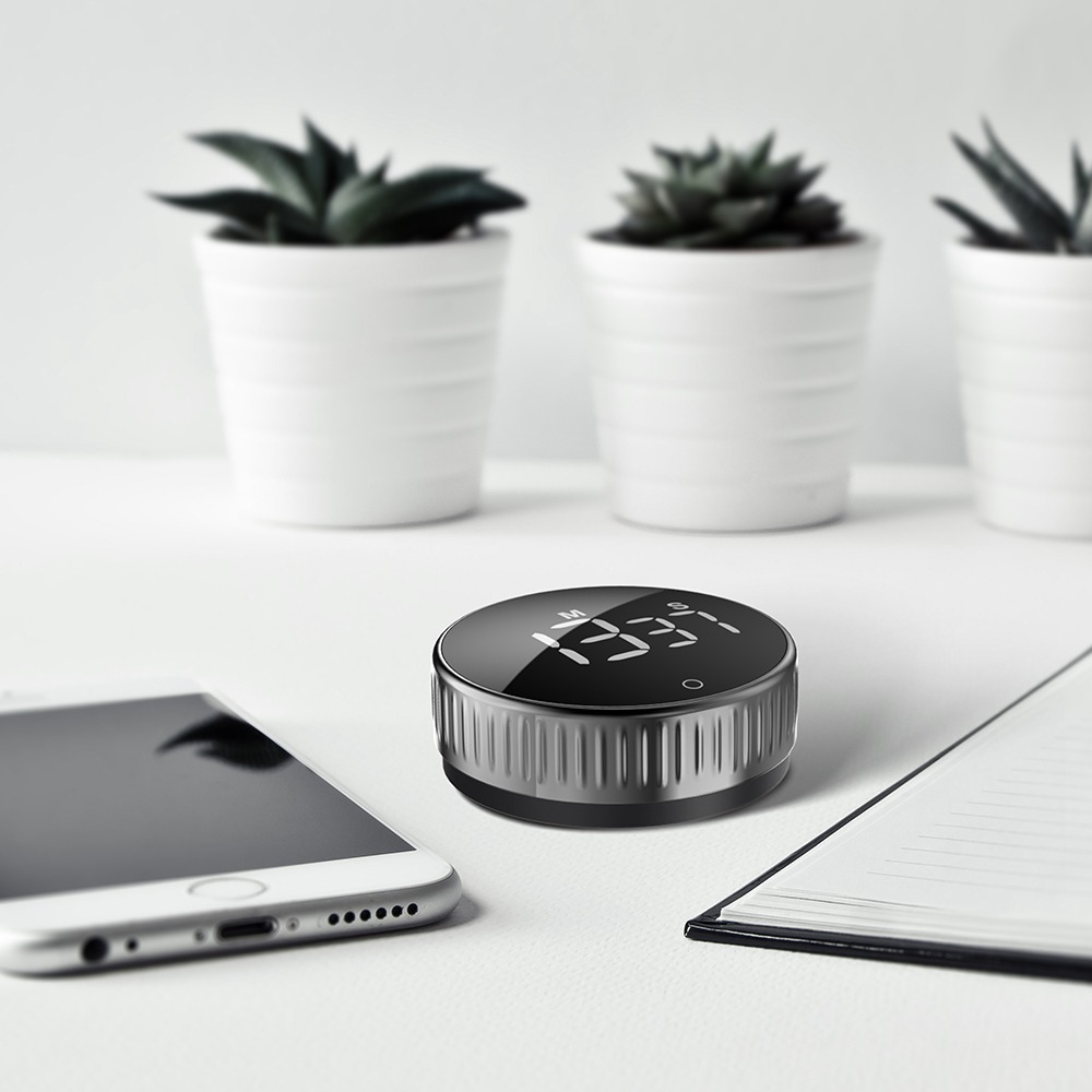 Hommini Round Magnetic Timer Black