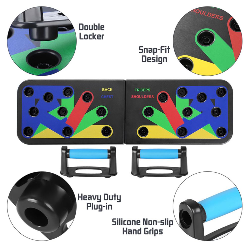 Portable Fitness Exercise Push-up Pad Blue