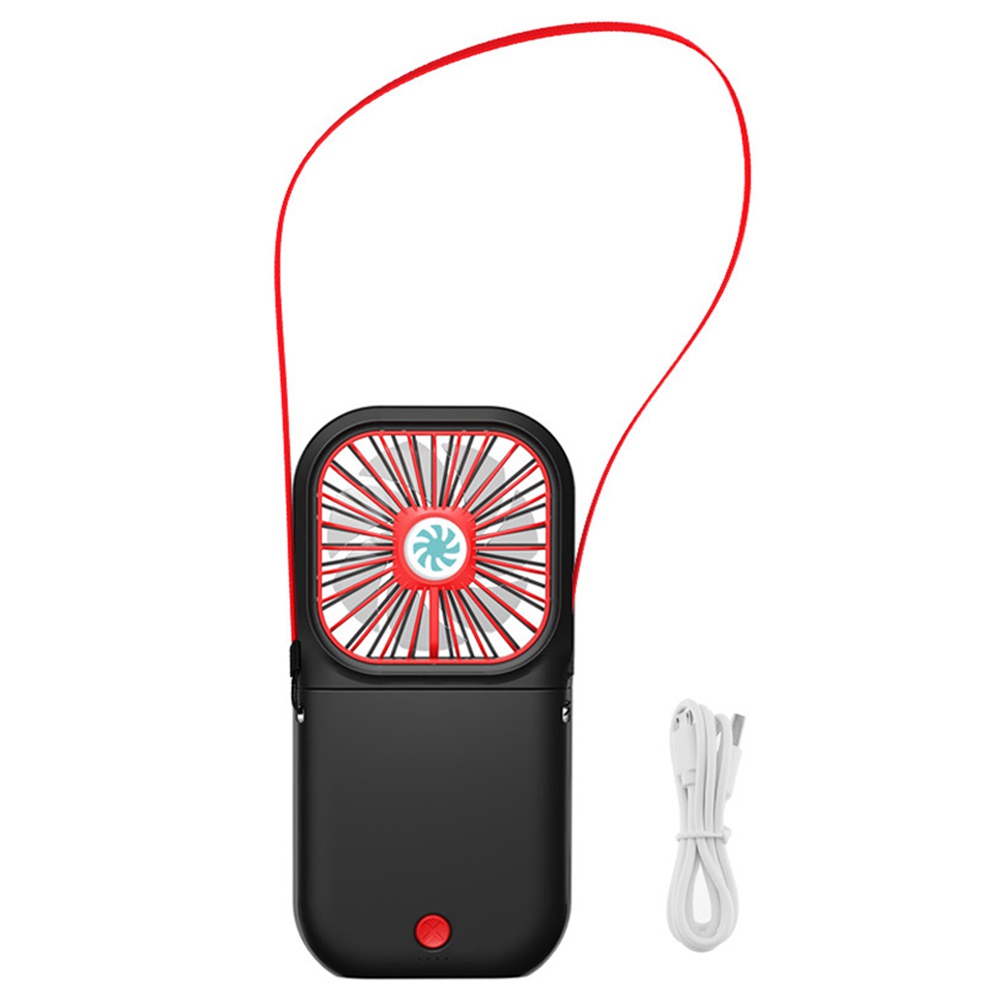 Portable Folding Hanging Neck Fan Black