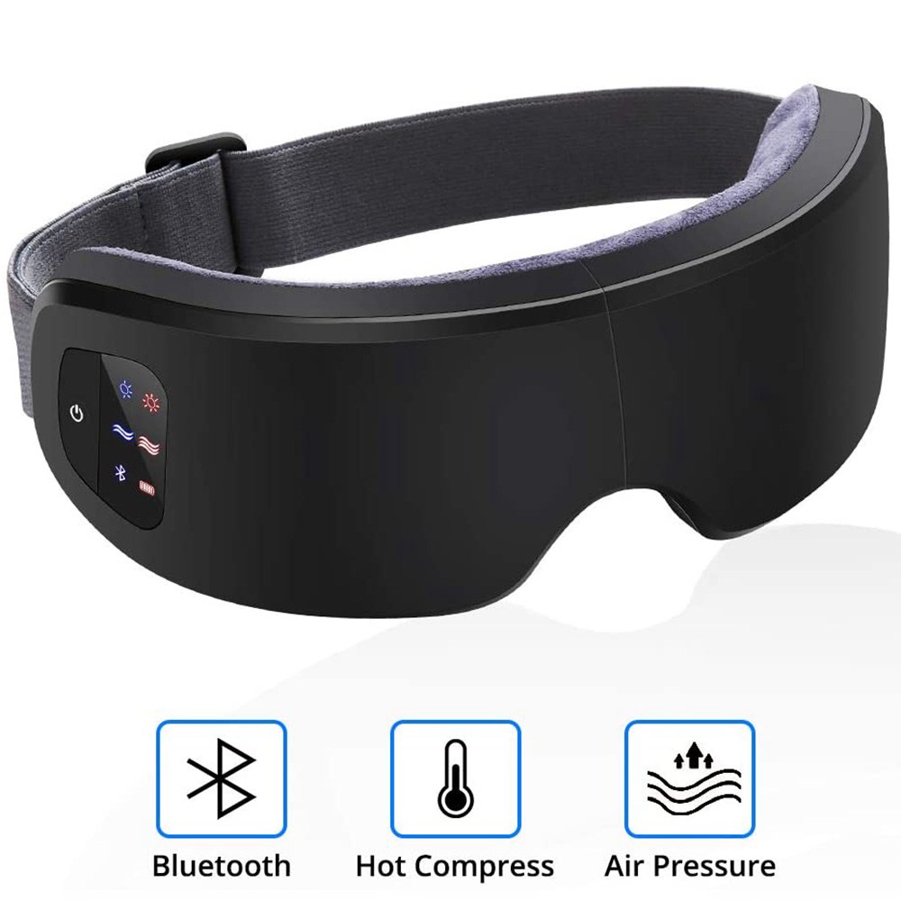 4d Smart Eye Massager Two Modes Air Pressure Massage Black