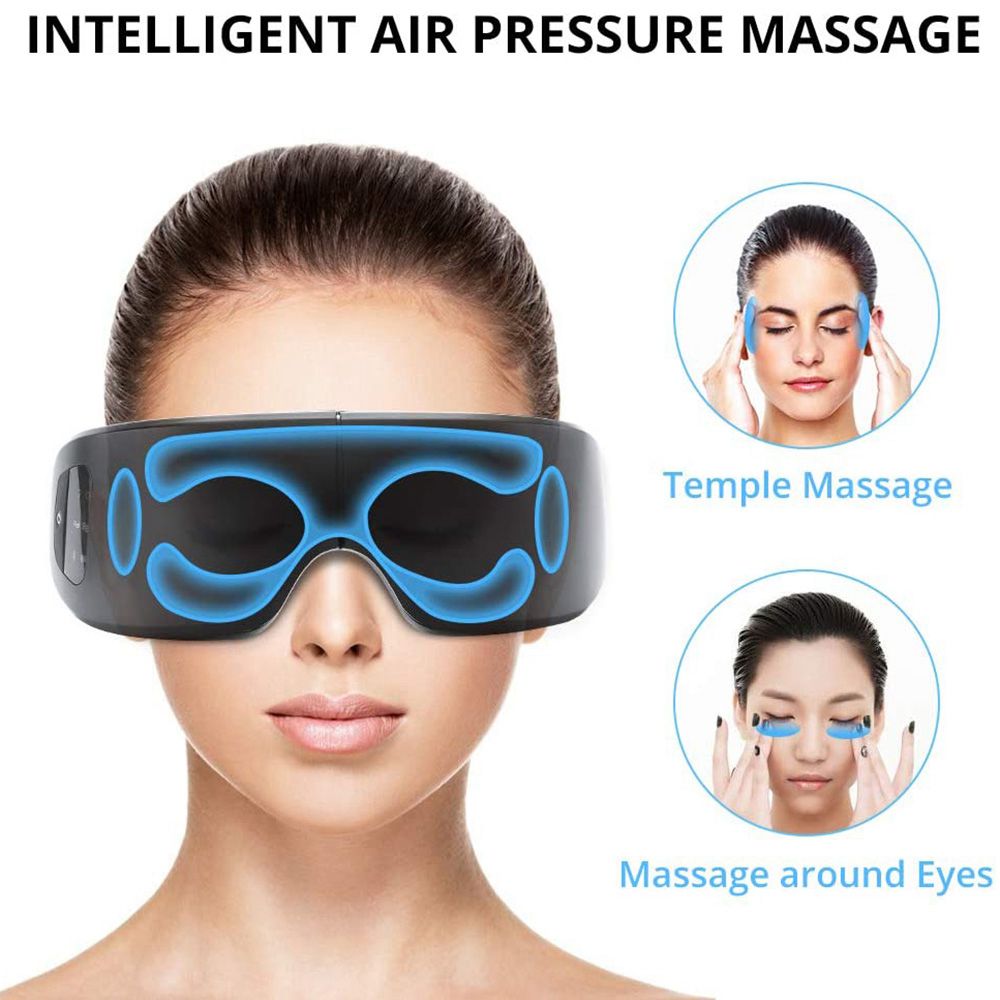 4D Smart Eye Massager Two Modes Air Pressure Massage Black