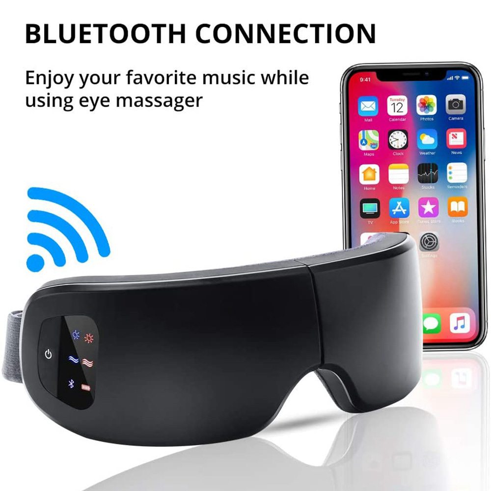 4d Smart Eye Massager Two Modes Air Pressure Massage Black