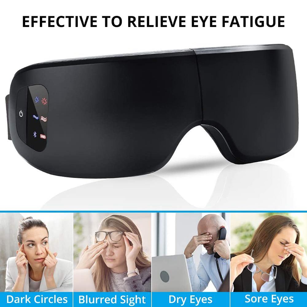 4D Smart Eye Massager Two Modes Air Pressure Massage Black