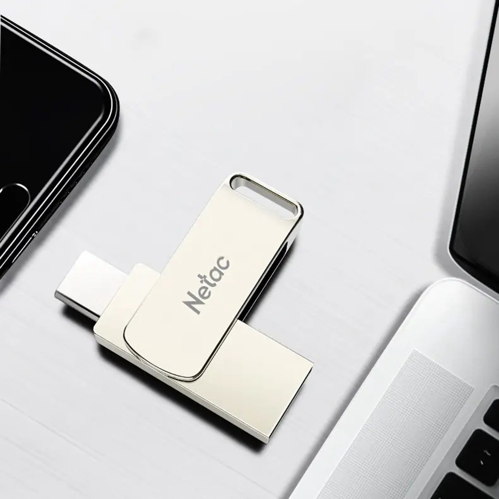 Netac U783C 64GB Type-C + USB 3.0 Dual Interface USB Flash Disk Silver