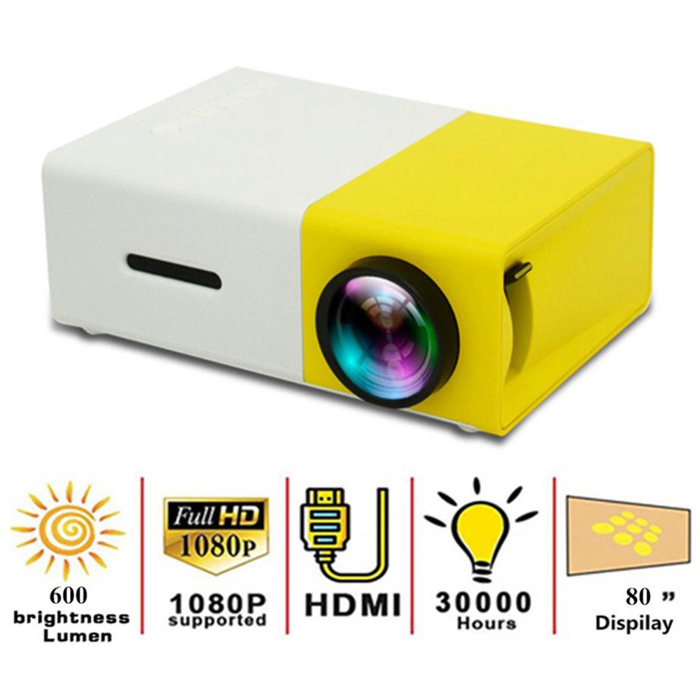 YG300 Mini LED Projector Native320x240P Yellow White
