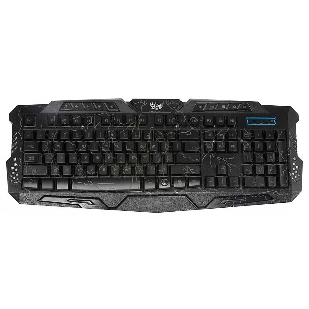 A878 114-key LED Backlit Wired USB Gaming Keyboard Black
