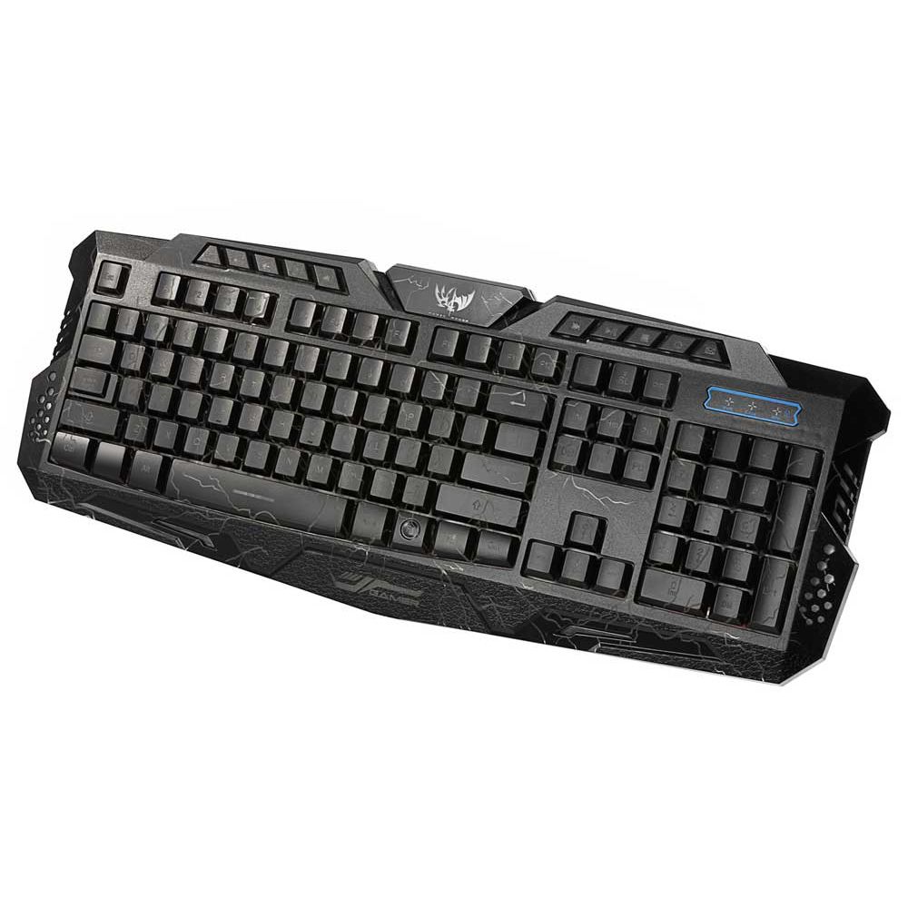 A878 114-key LED Backlit Wired USB Gaming Keyboard Black