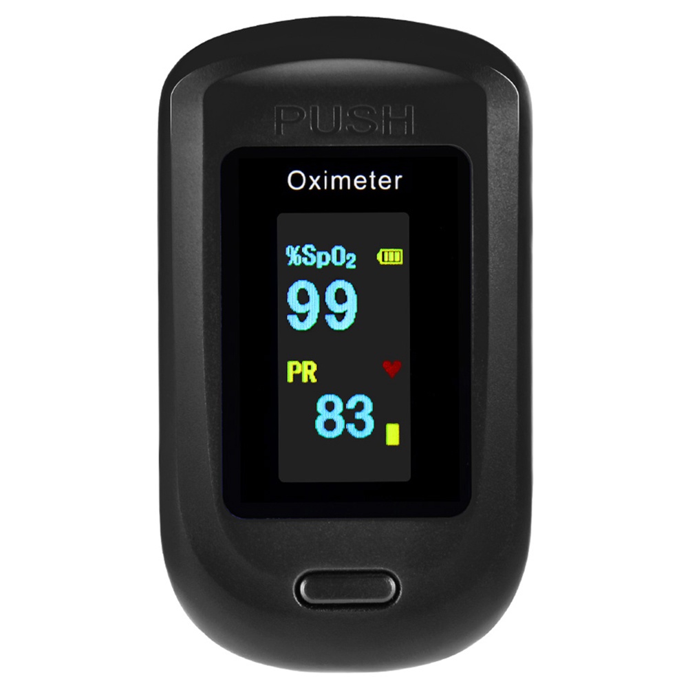 Portable Fingertip Oximeter Blood Oxygen Heart Rate Monitor Black