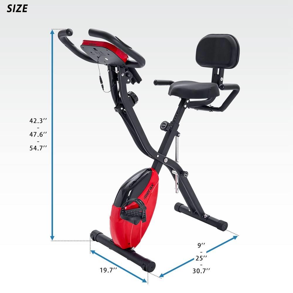 Merax X-Bike Magnetic Folding Fitness Bike Black Red