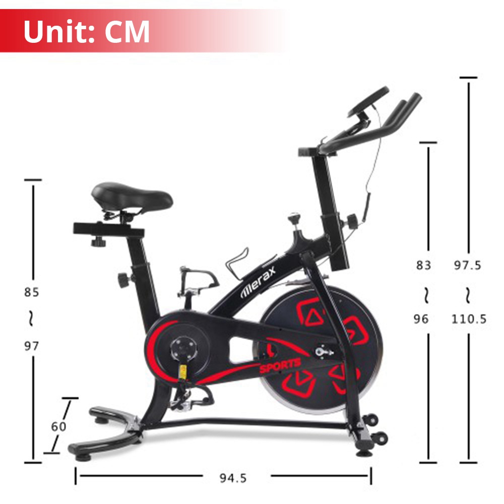 Merax Exercise Bike LCD Console Adjustable Seat Handlebar Red