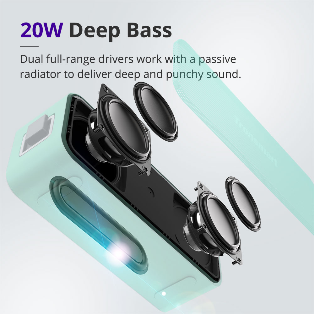 Tronsmart T2 Plus 20W Bluetooth 5.0 Speaker Light Green