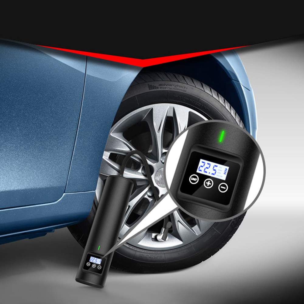 Cordless Rechargeable Car Tire Pump 12V 150PSI - Black