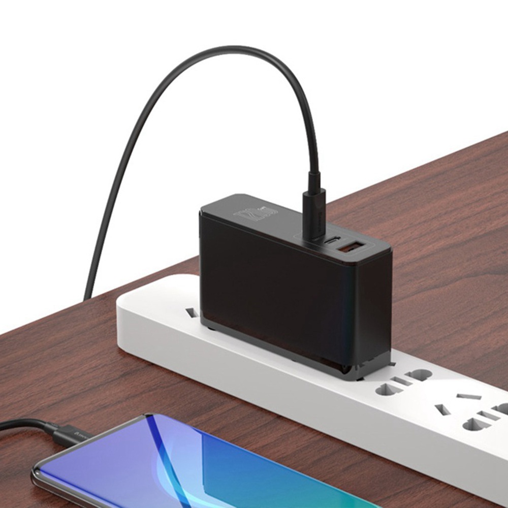 Baseus GaN+Sic Mini Quick Charger C+C+A 120W US Plug Black
