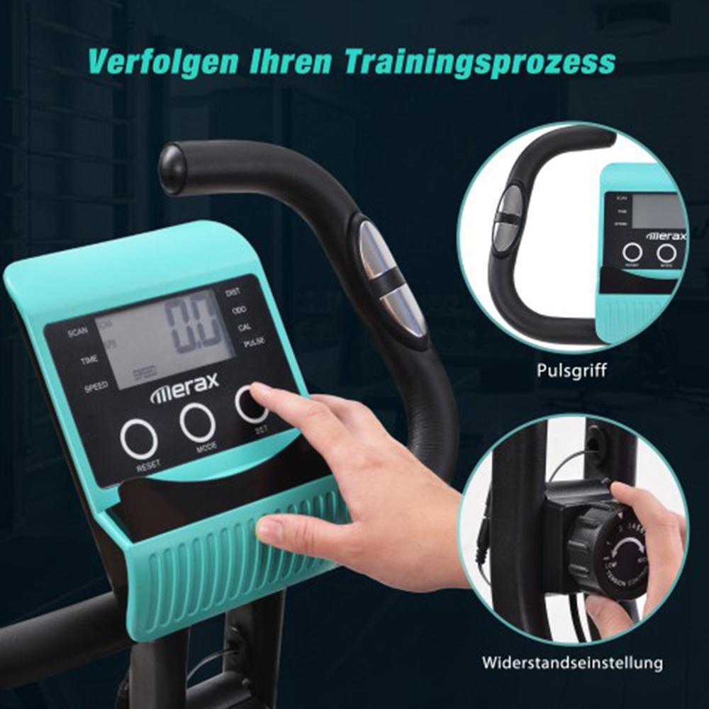 Merax Magnetic Foldable Exercise Bike - Blue