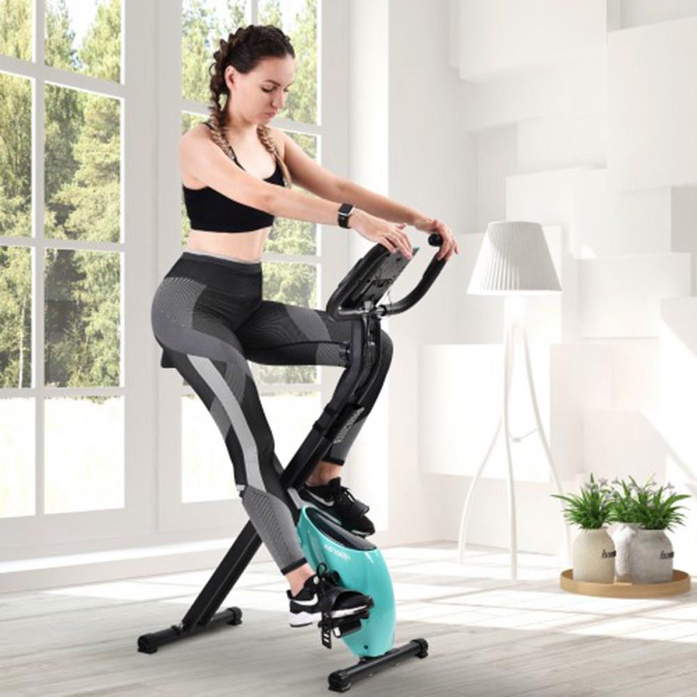 Merax Magnetic Foldable Exercise Bike - Blue