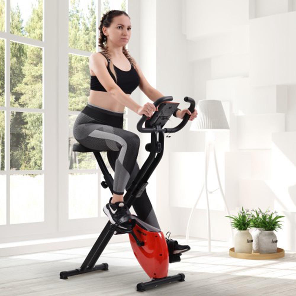 Merax Magnetic Foldable Exercise Bike - Red
