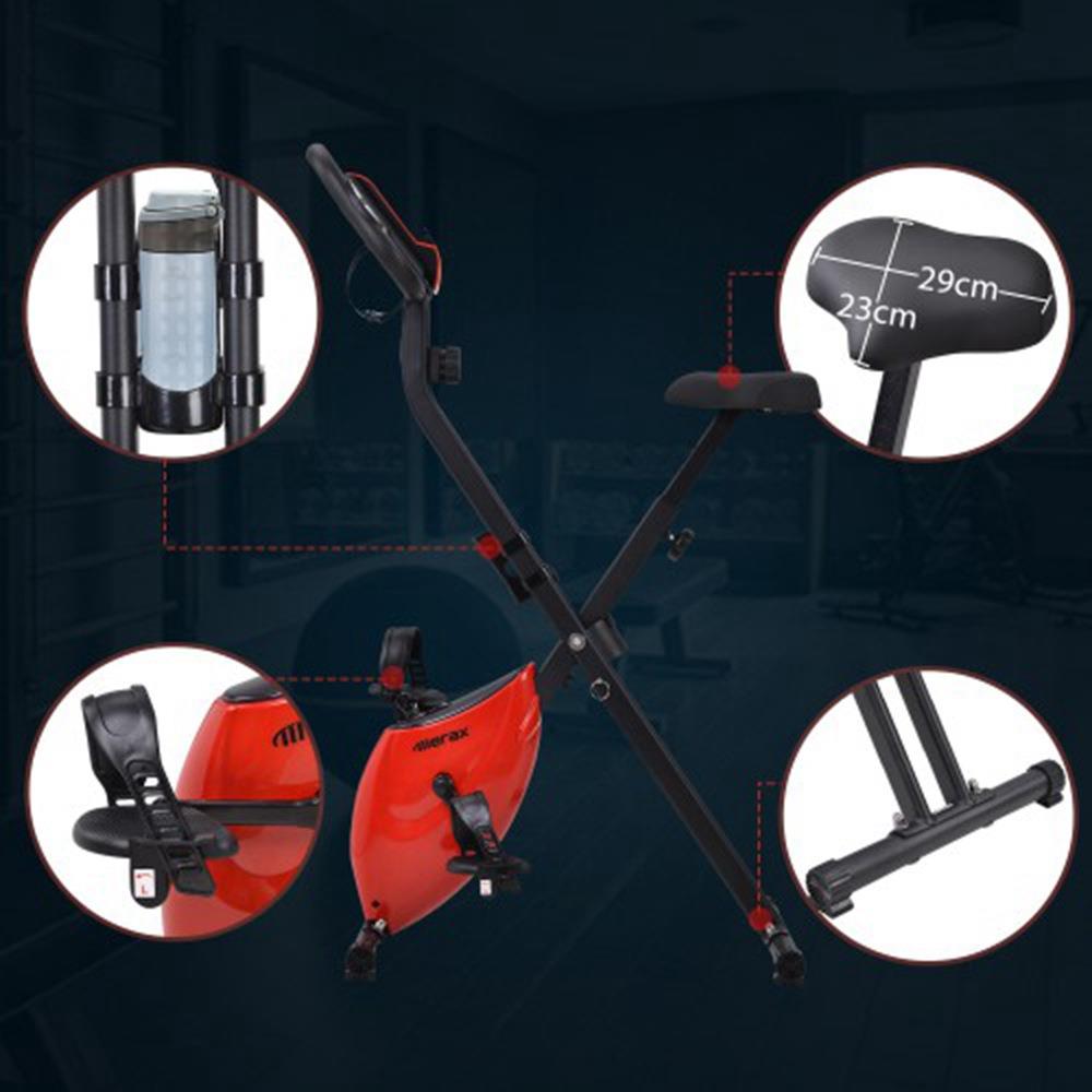 Merax Magnetic Foldable Exercise Bike - Red