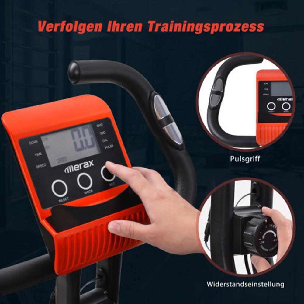 Merax Magnetic Foldable Exercise Bike - Red