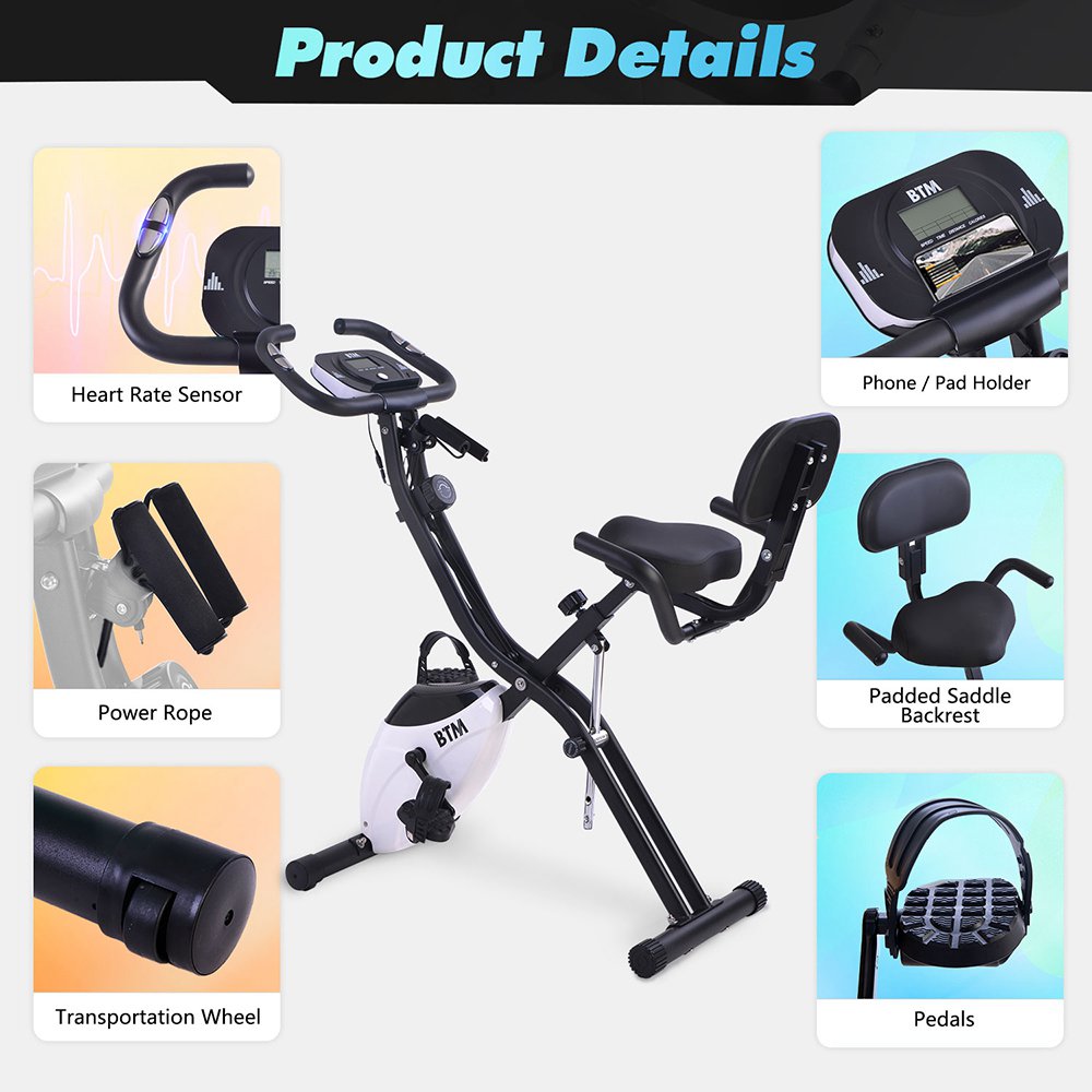 G500 Folding Cycling Exercise Bike Indoor Training X Bike White