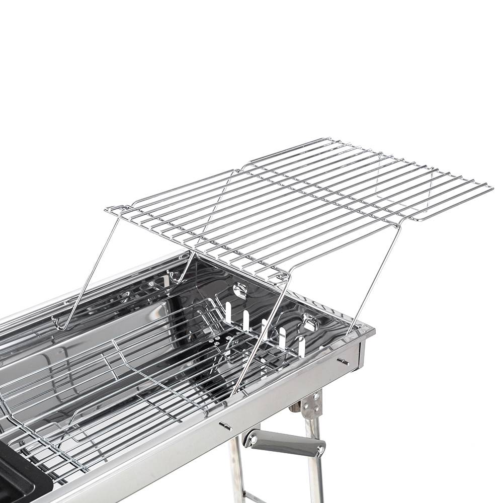 Portable Folding Barbecue Grill Stainless Steel Material Silver