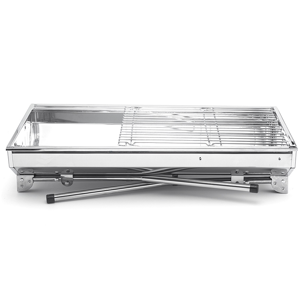 Portable Folding Barbecue Grill Stainless Steel Material Silver