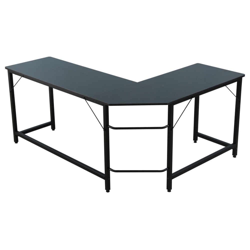 Home Office L-shaped Combination Corner Table Black