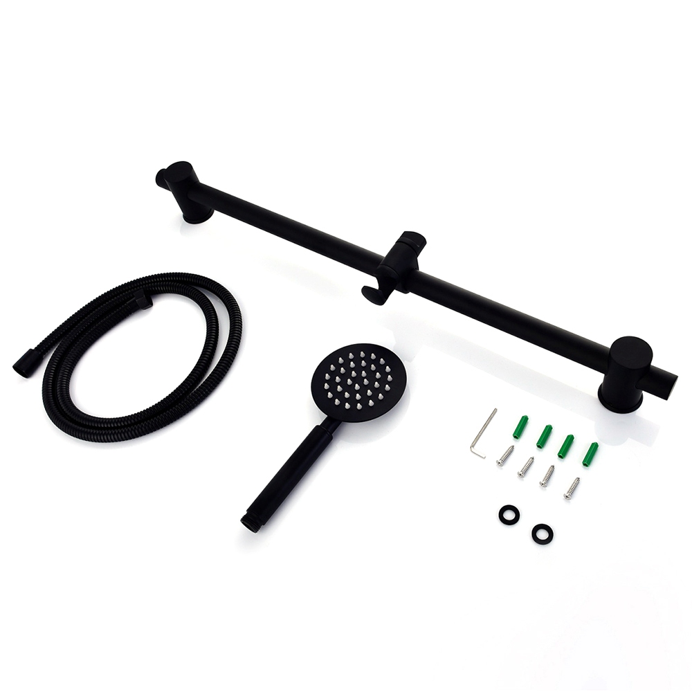 Wall-mounted Stainless Steel Shower Set Black