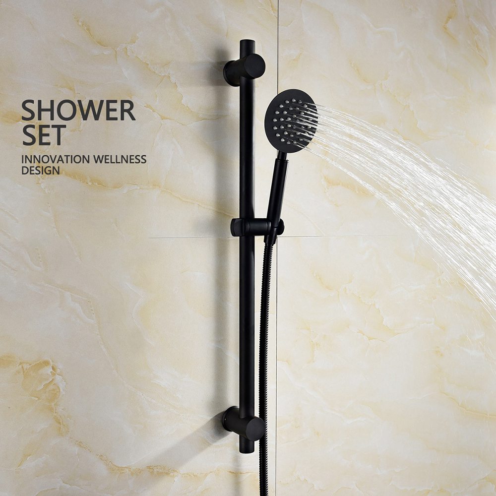 Wall-mounted Stainless Steel Shower Set Black