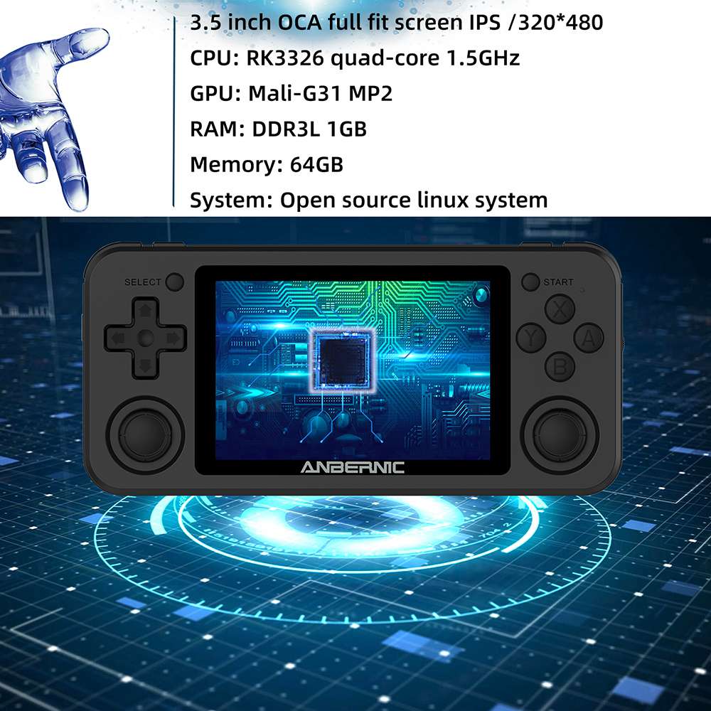 ANBERNIC RG351P Game Console 64GB Black