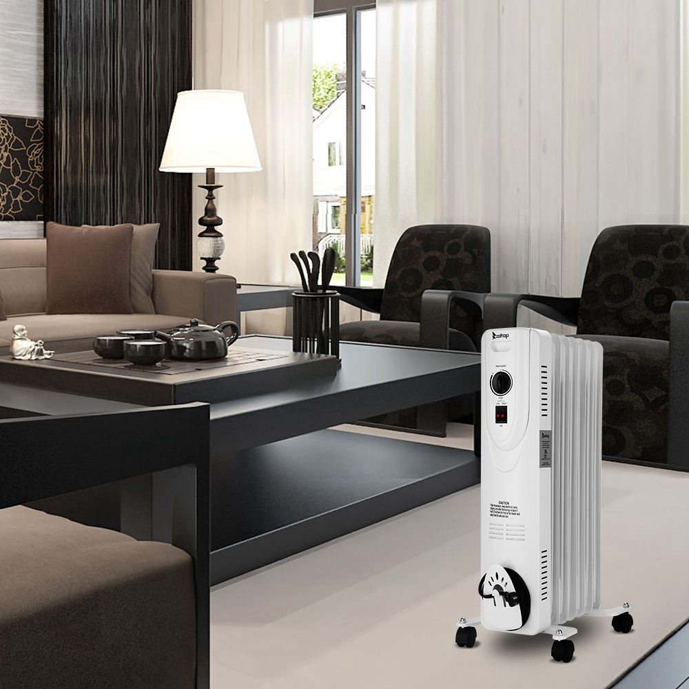 ZOKOP SH-37-7 Portable Electric Heater 1500w Power With Wheels White