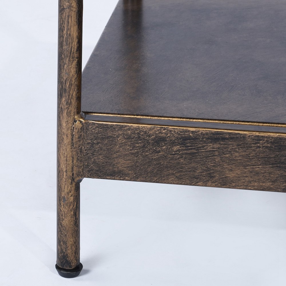 47 x 37 x 66cm Square Two-layer Coffee Table Display Stand Bronze