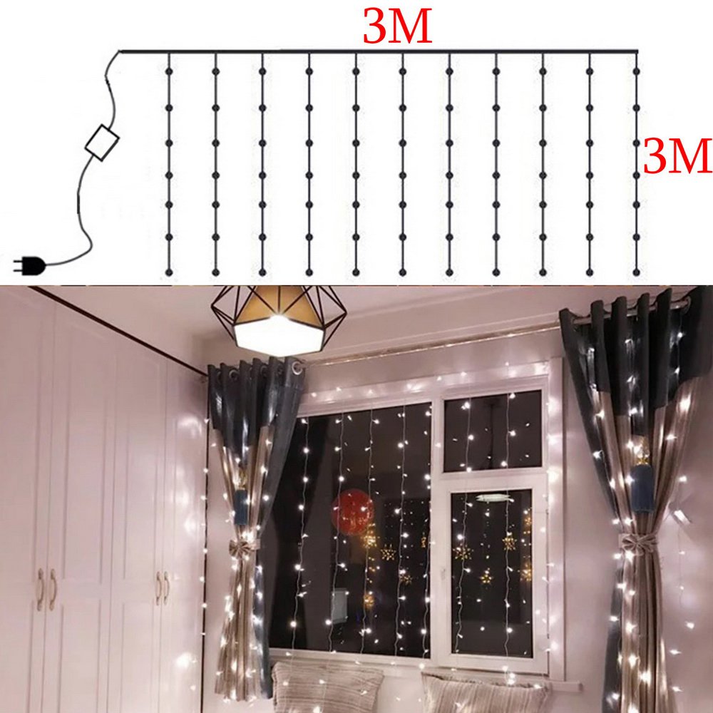 3m x 3m 110V LED Decorative Tandem Light 300 Bulbs Cold White Light