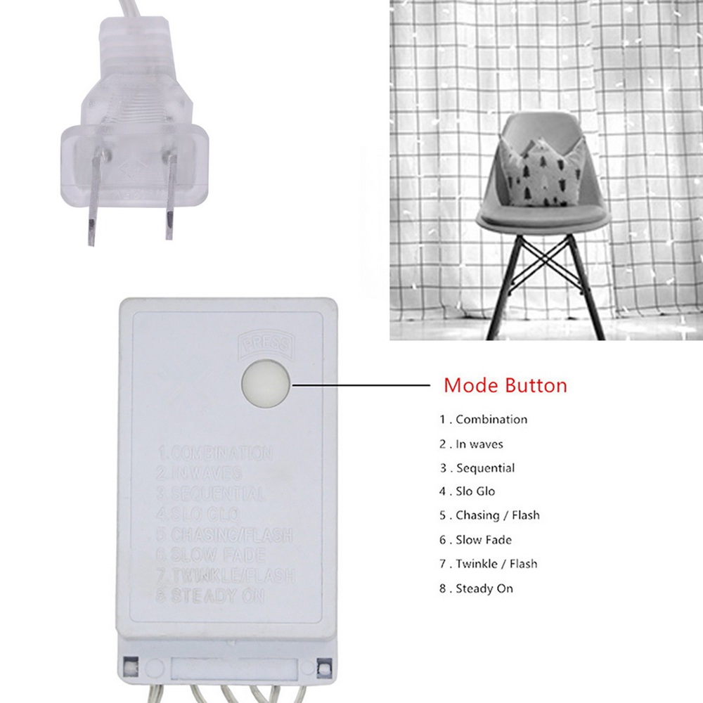 3m x 3m 110V LED Decorative Tandem Light 300 Bulbs Cold White Light
