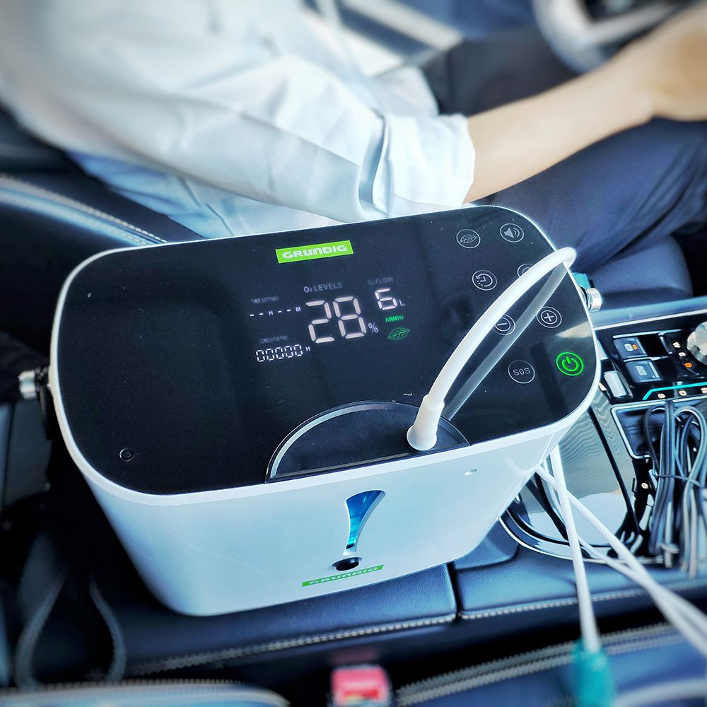 GRUNDIG Portable Oxygen Generator For Home Life and Car Travel White