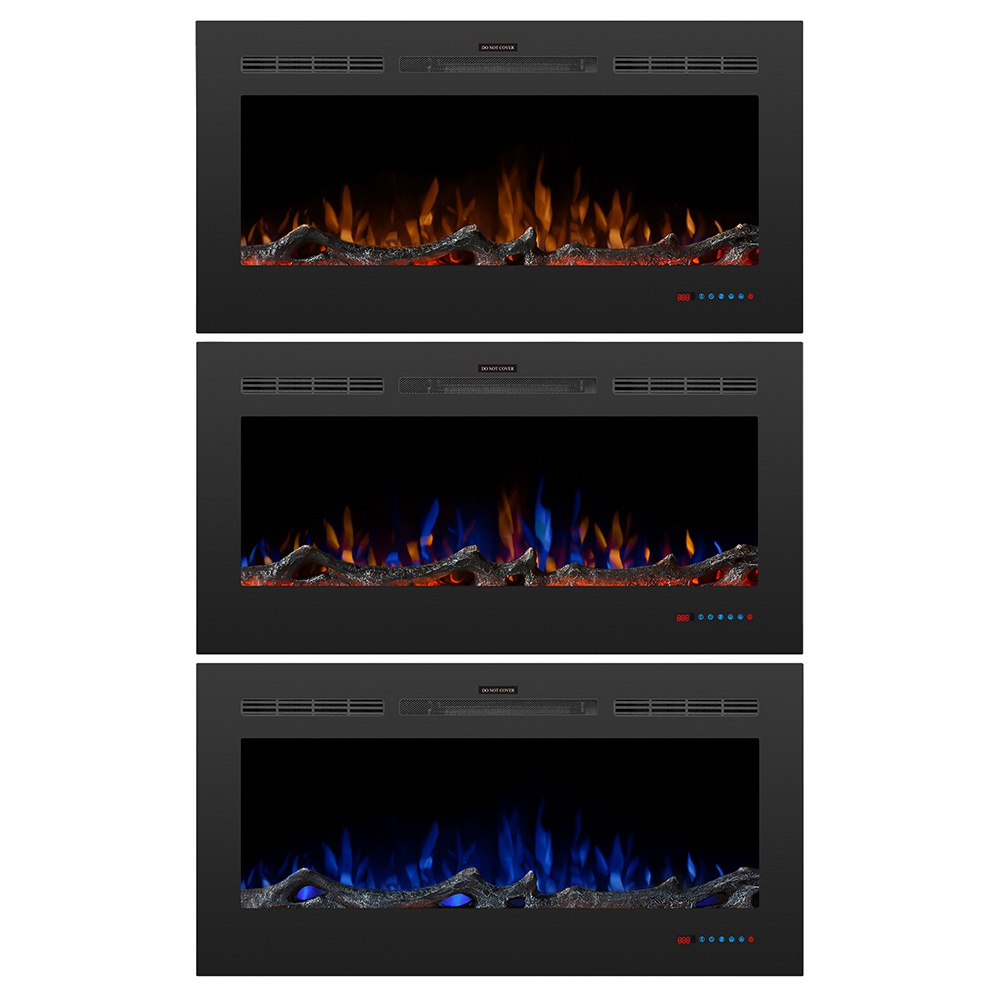 42-inch Electric Fireplace 750 / 1500W Two Heating Levels Black