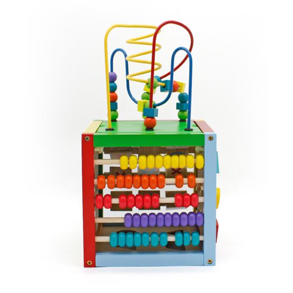 5in1 Wooden Learning Bead Maze Cube 8x8 Inch