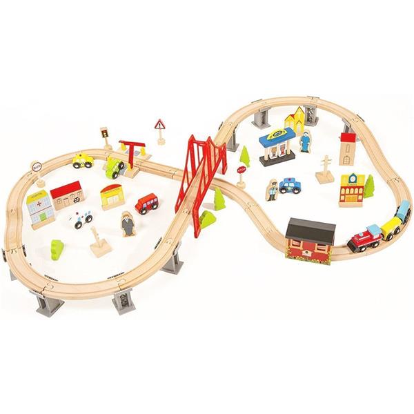 70PCS Wooden Train Set Kids Learning Toy