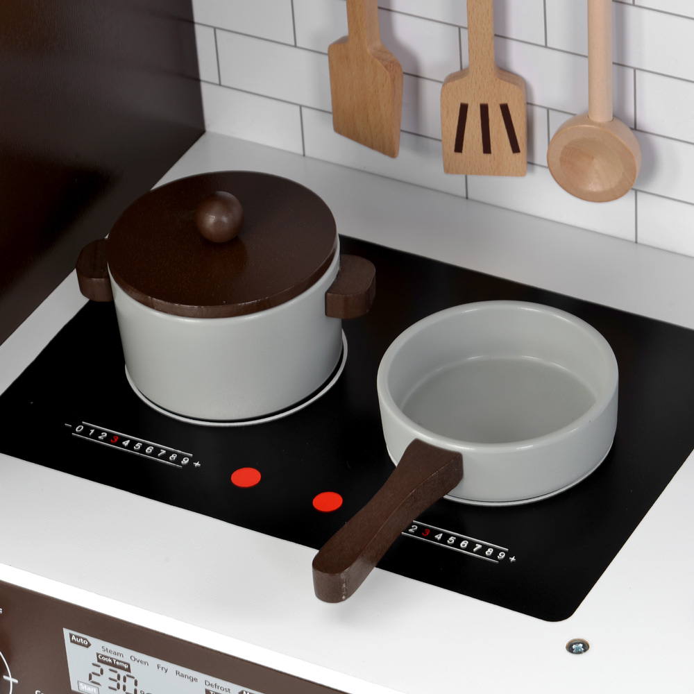 Wooden Pretend Play Kitchen Set Brown