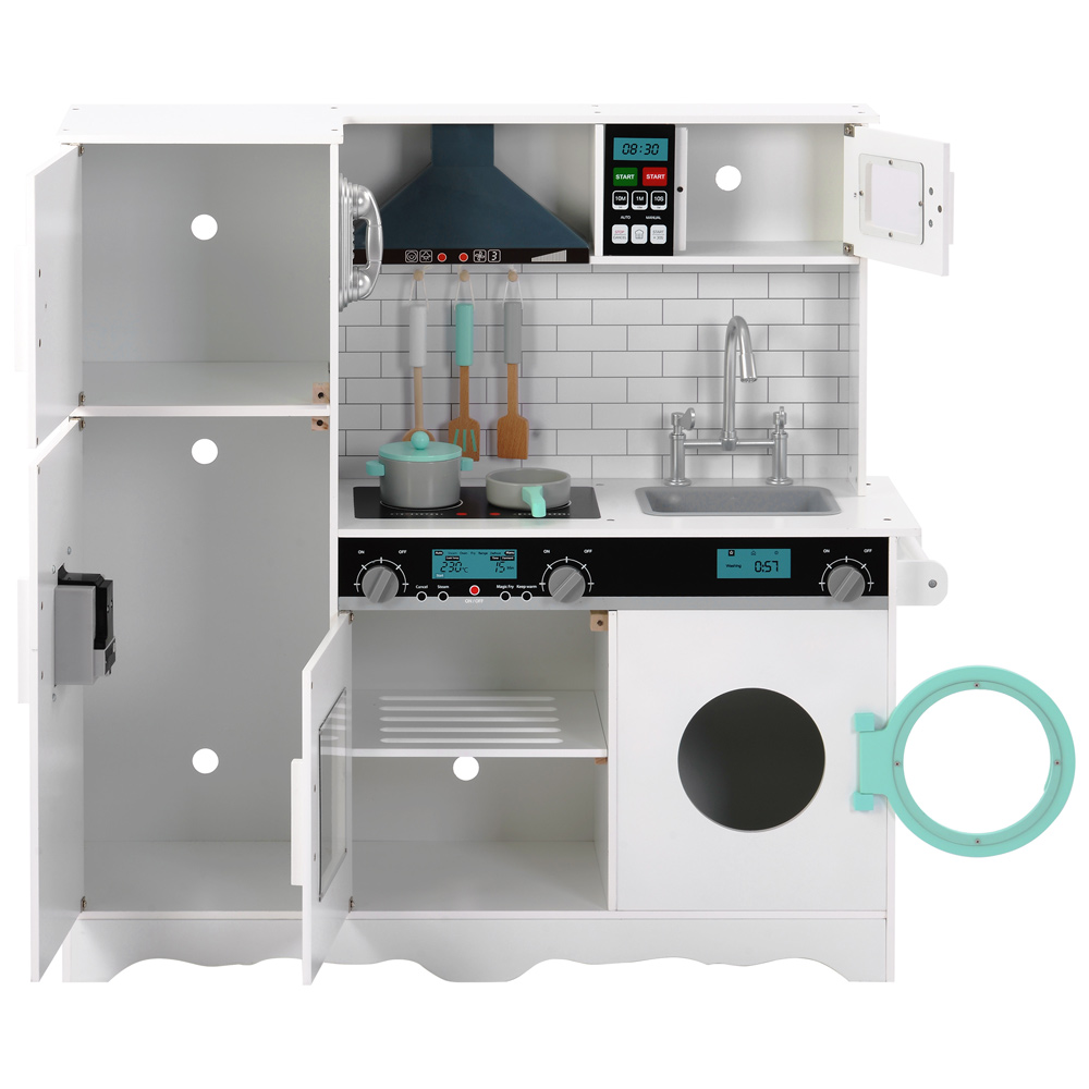 Wooden Pretend Play Kitchen Set White