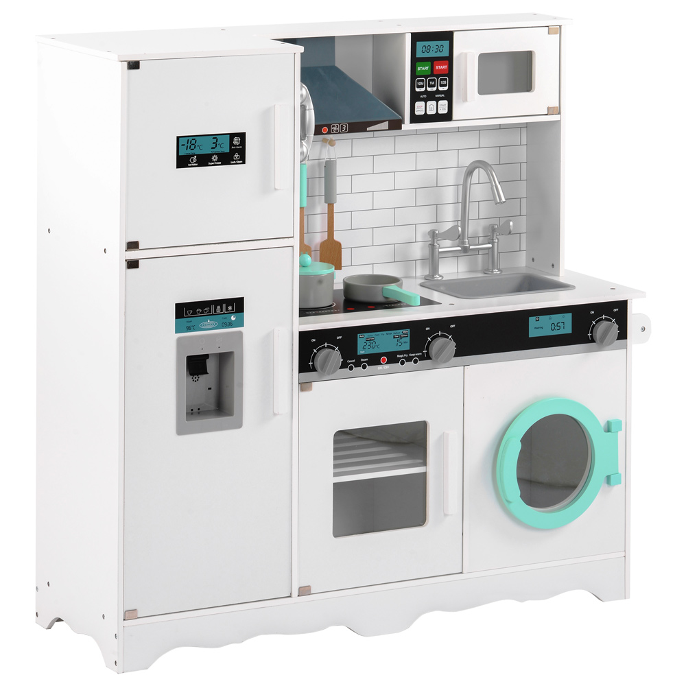 Wooden Pretend Play Kitchen Set White