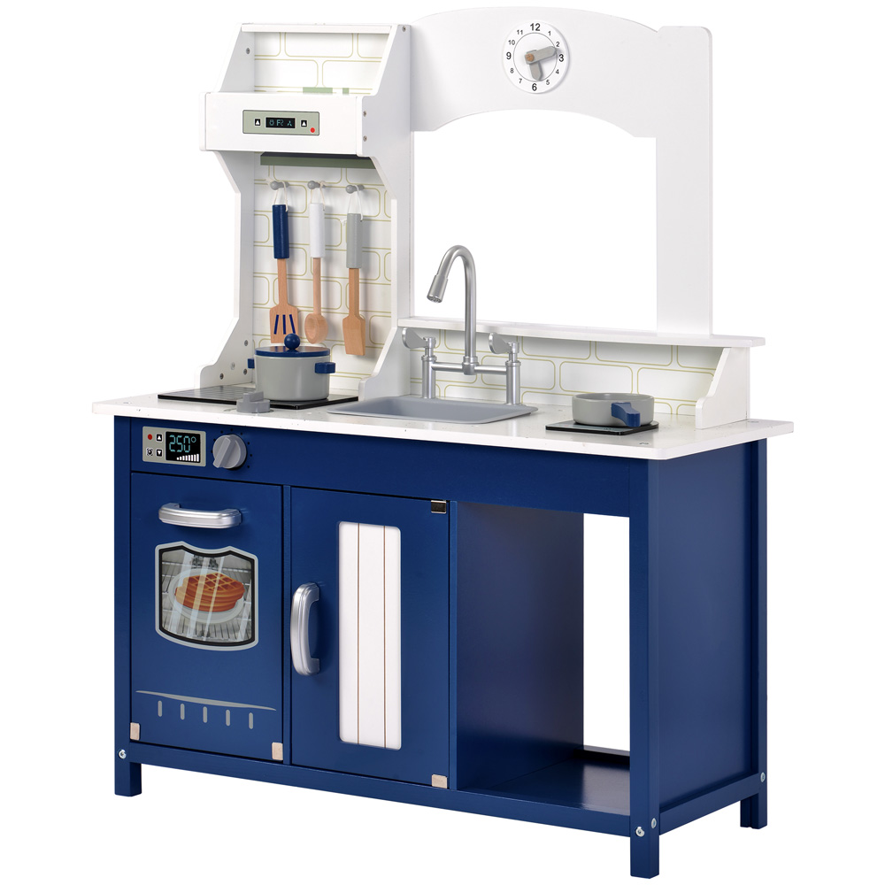 Wooden Pretend Play Kitchen Set Blue