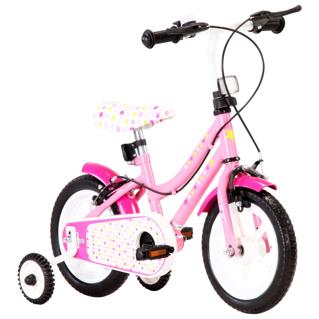 Kids Bike 12 inch White and Pink