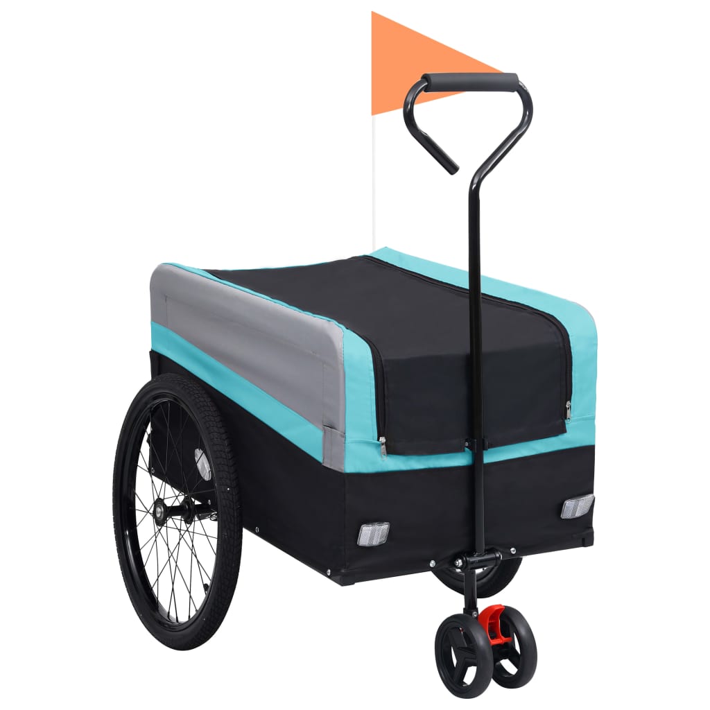 2-in-1 XXL Cargo Bike Trailer & Trolley Blue Grey and Black | Europe