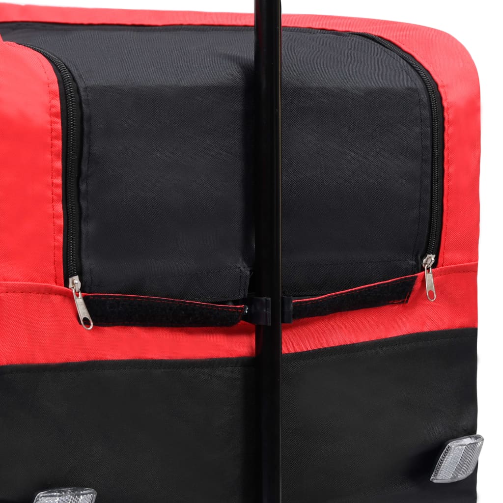 2-in-1 XXL Cargo Bike Trailer & Trolley Red Grey and Black