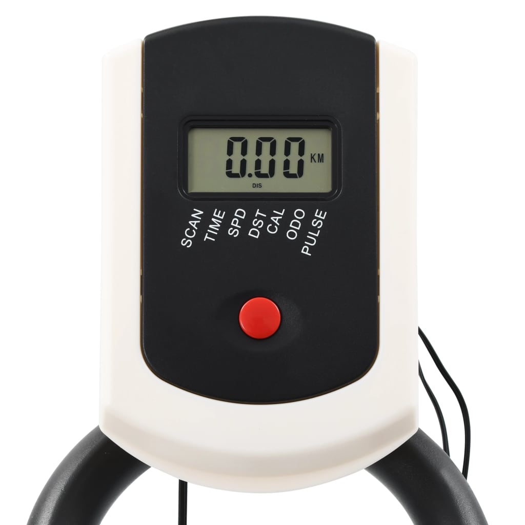 Exercise Spinning Bike with Pulse Sensors White and Red