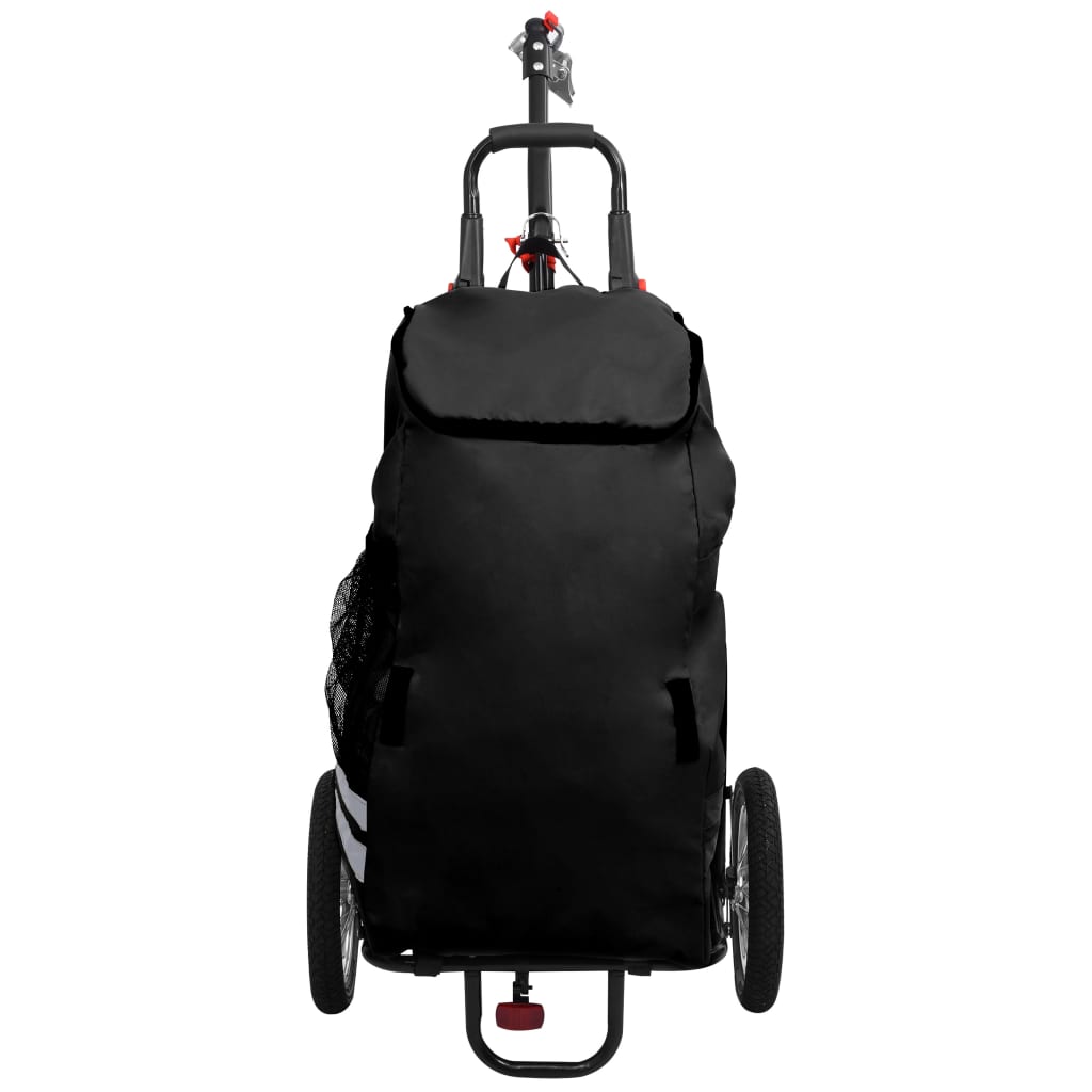 Folding Cargo Bike Trailer with Grocery Bag Black