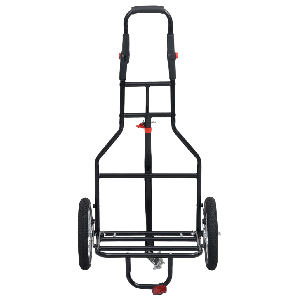 Folding Cargo Bike Trailer with Grocery Bag Red and Black
